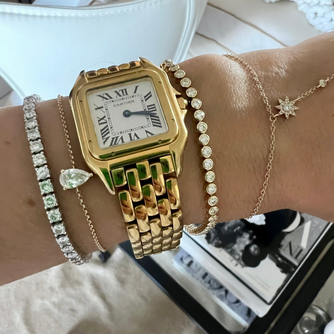 14KT Gold Diamond Bezel Set Perfect Tennis Bracelet – DilaraSaatci