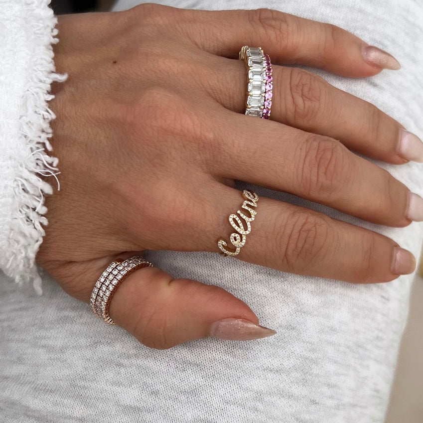 14KT Gold Diamond Flex Miracle Ring – DilaraSaatci