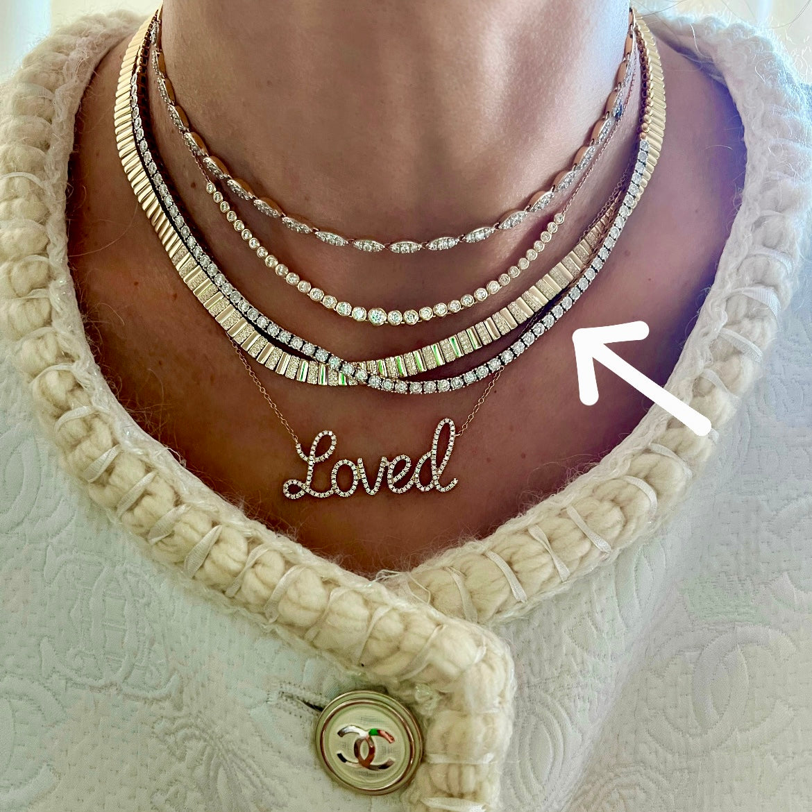 14KT Gold Diamond Illusion Four Prong Set Tennis Necklace – DilaraSaatci