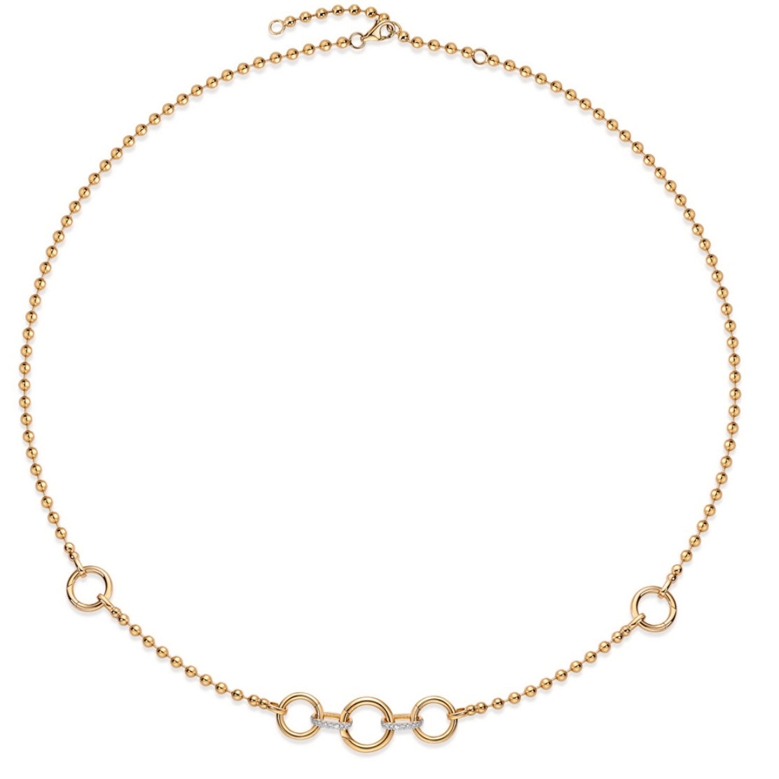 14KT Gold Diamond Felicity Ball Chain Charm Chain – Dilara Saatci Jewelry