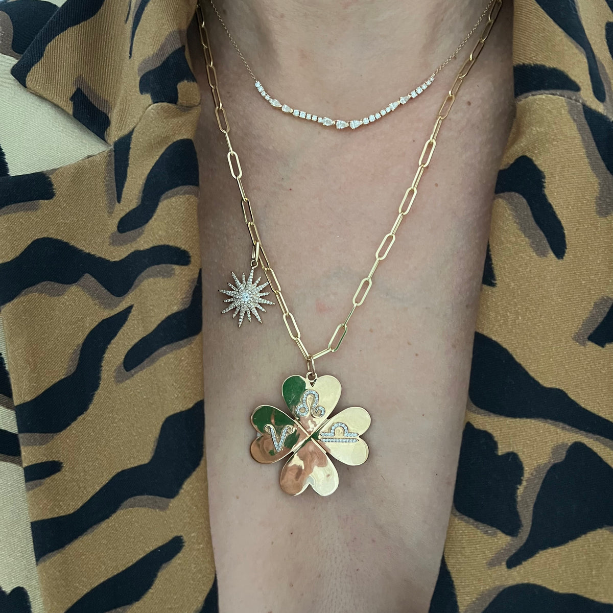 14KT Gold Mixed matched Diamond Zita Necklace – DilaraSaatci